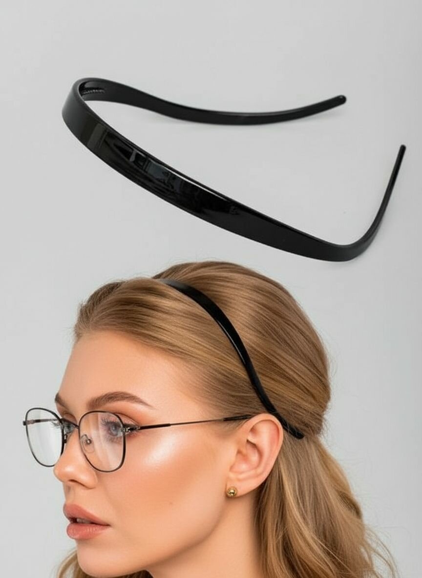 Ободок гребень для волос под очки глянцевый LOVERSGLAM