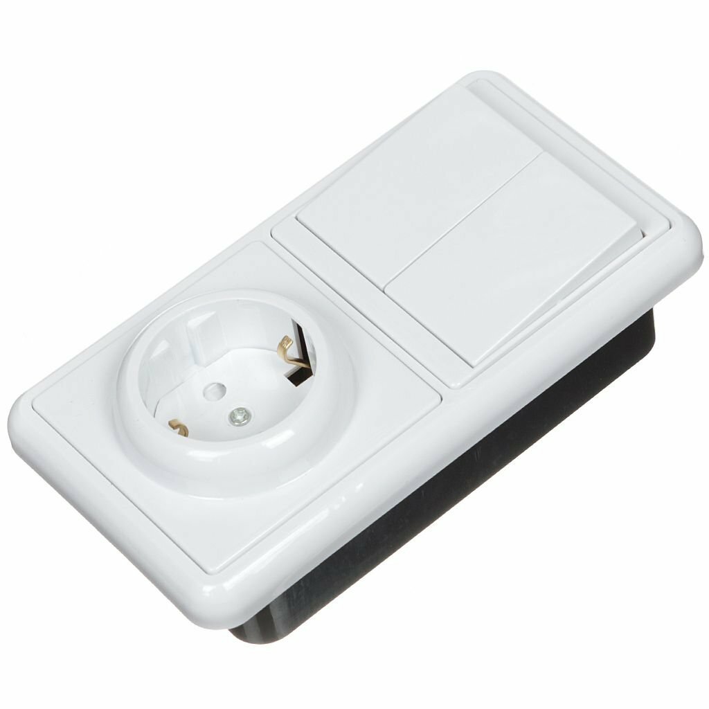 Комбинированный блок TDM Electric SQ1813-0002, белый, скрытый монтаж