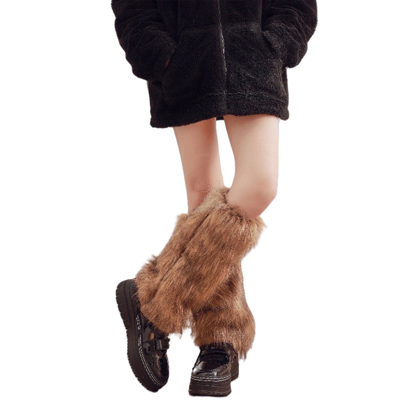 Пушистые искусственные меховые гетры для длинных ботинок манжеты чехлы карнавалов