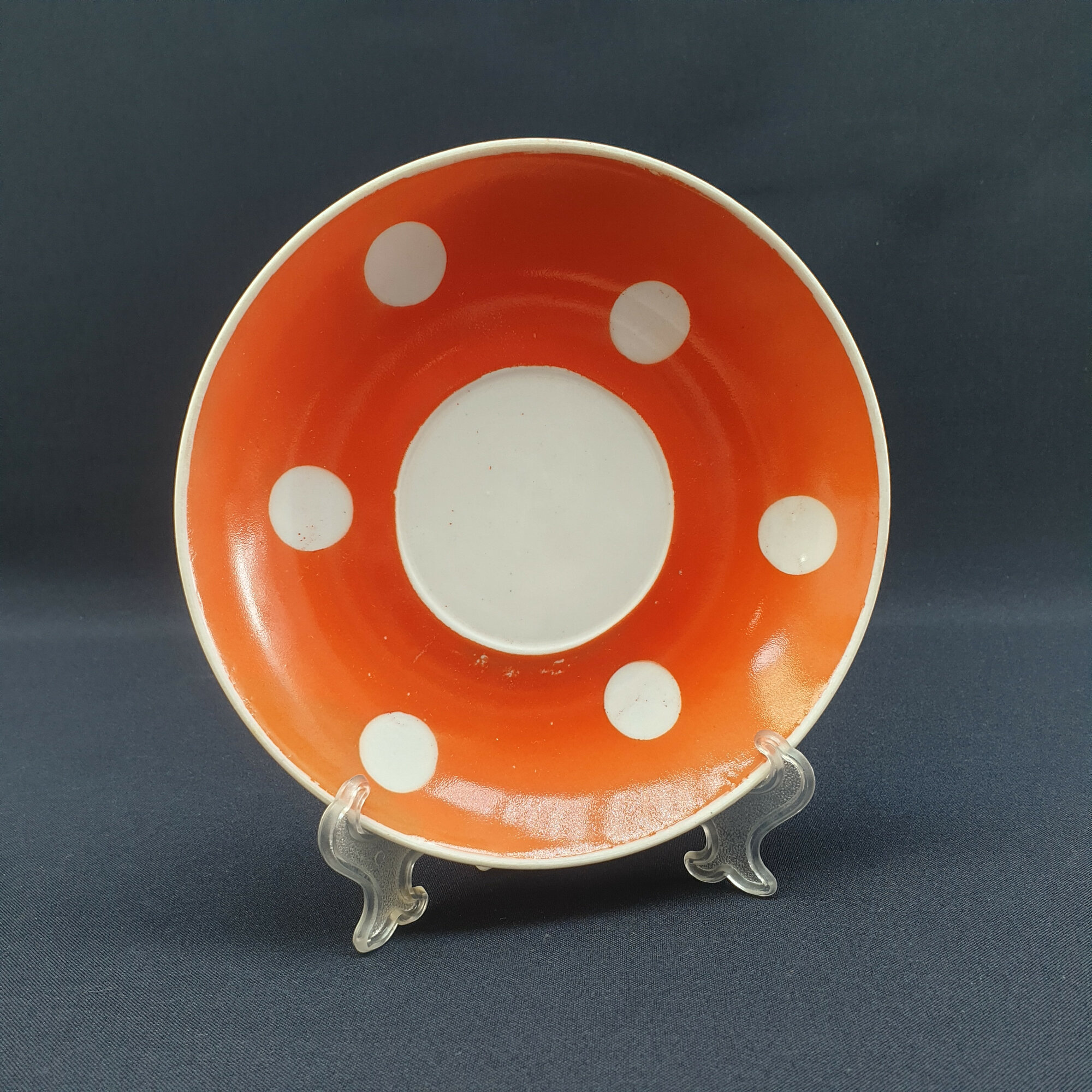 Винтажное чайное кофейное блюдце Вербилки, фарфор 16 см, СССР