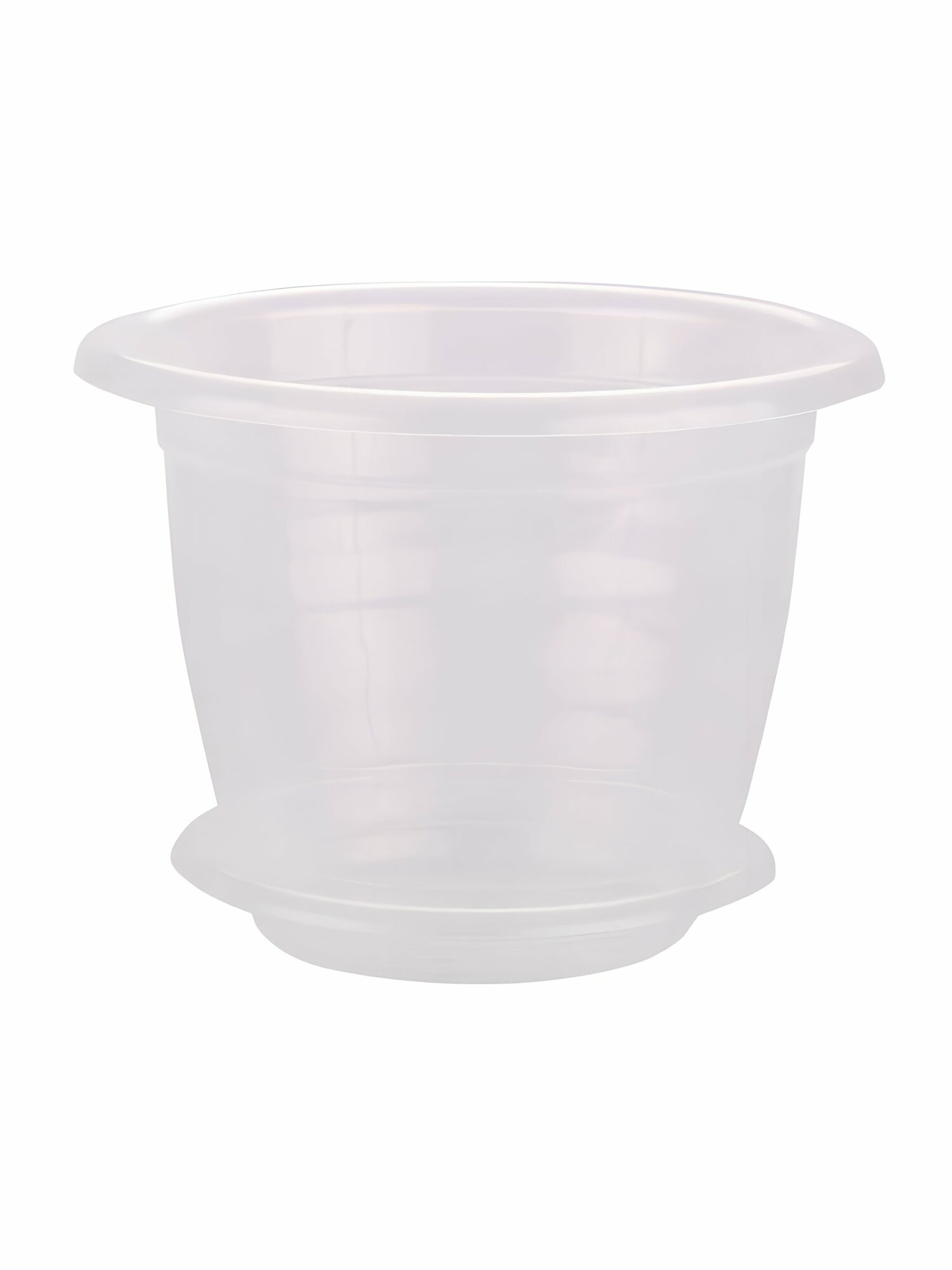 Горшок для орхидей Альтернатива пластиковый прозрачный с поддоном, 4 л, 19х19 см, цилиндрический комнатный М7687