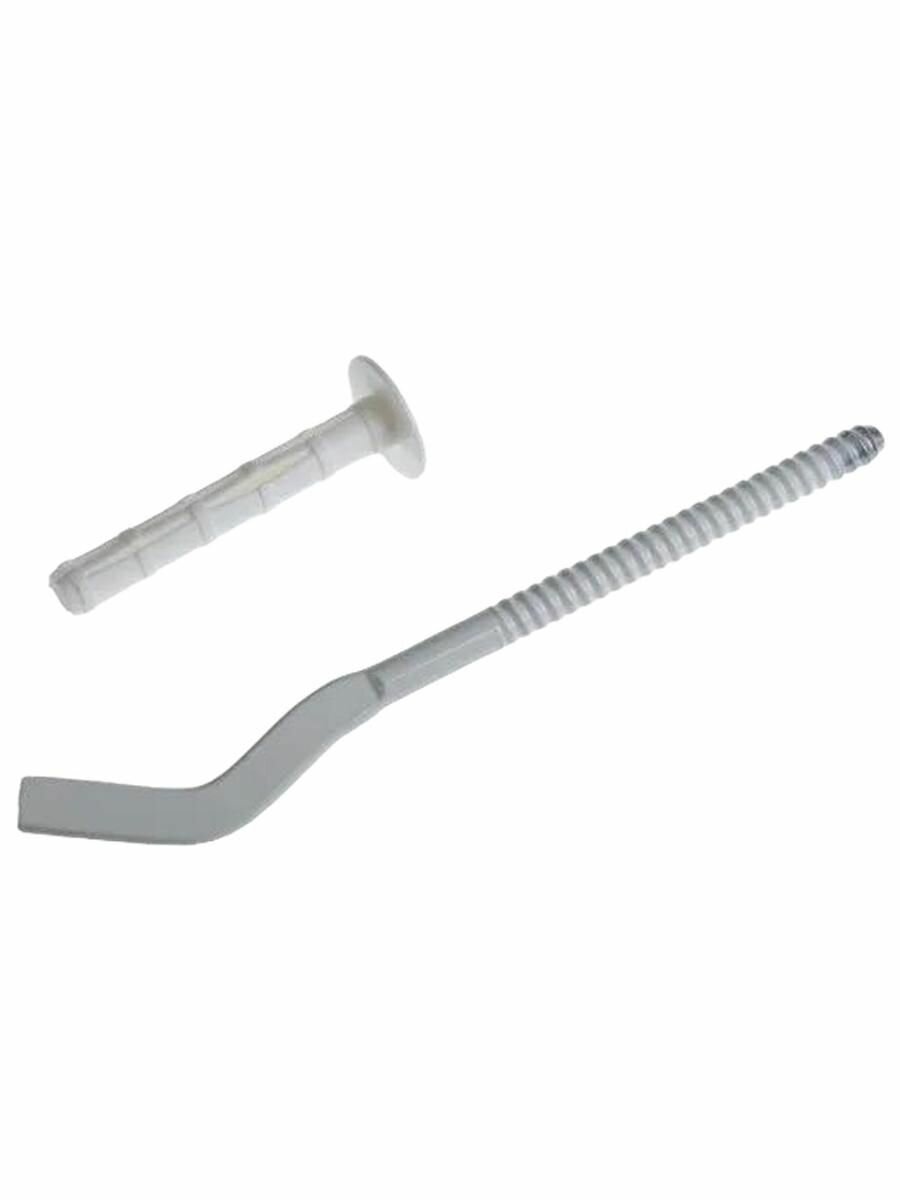 Кронштейн для радиатора с дюбелем 9*300 белый сплющ.