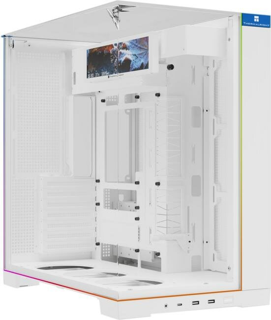 TRA70VW Корпус Thermalright TR-A70 Vision White / TG / ARGB Strip / 9.16' LCD screen / USB TYPE-C / W/O fans / ATX