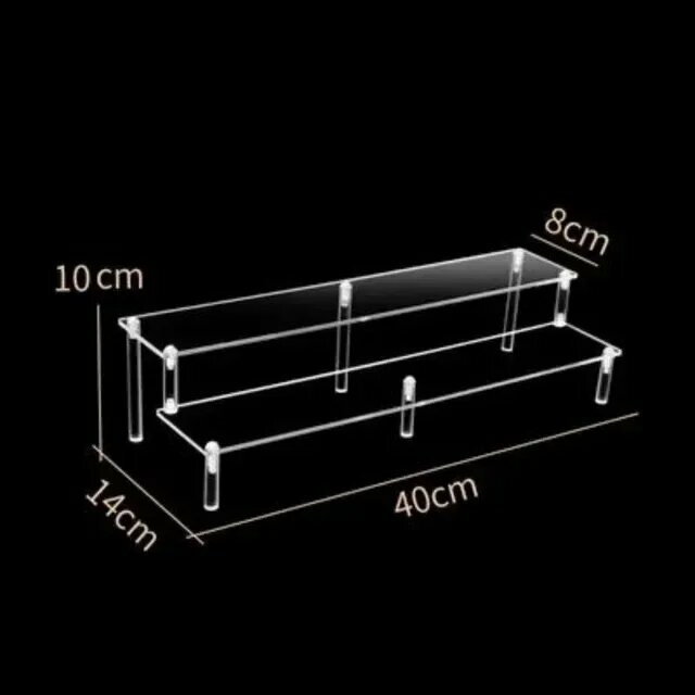 Черная акриловая подставка для дисплея 40x10, 2 уровня