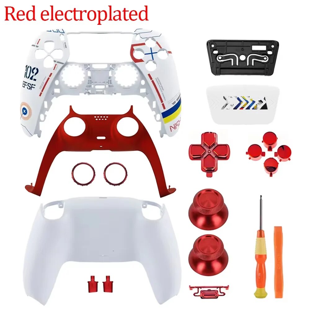 Корпус для PS5 Red electroplated, комплект Gundam BDM