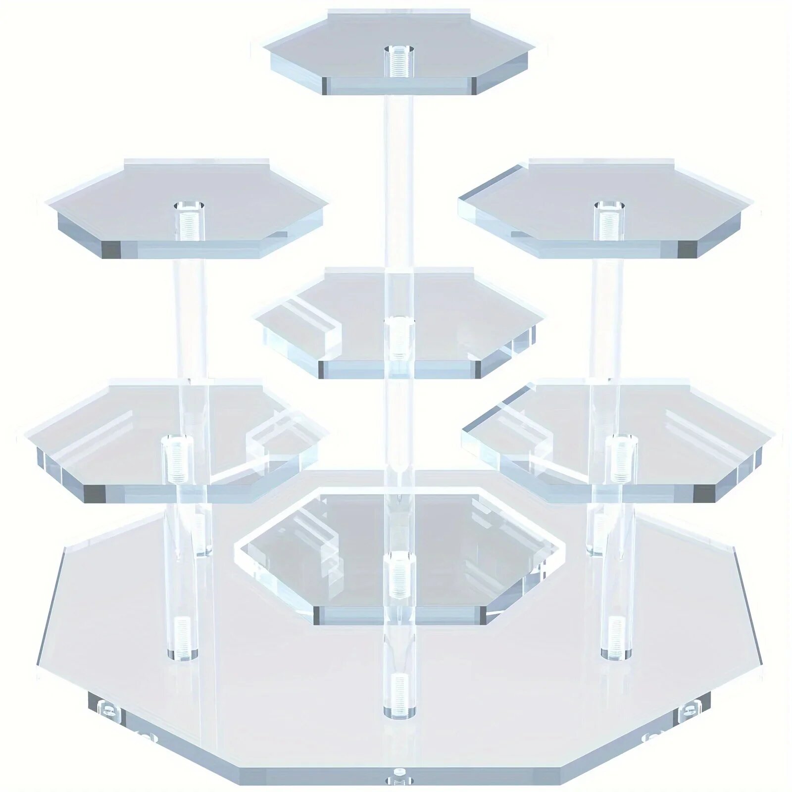 Акриловый 7-ярусный органайзер для коллекций Голубой, Clear G4054B