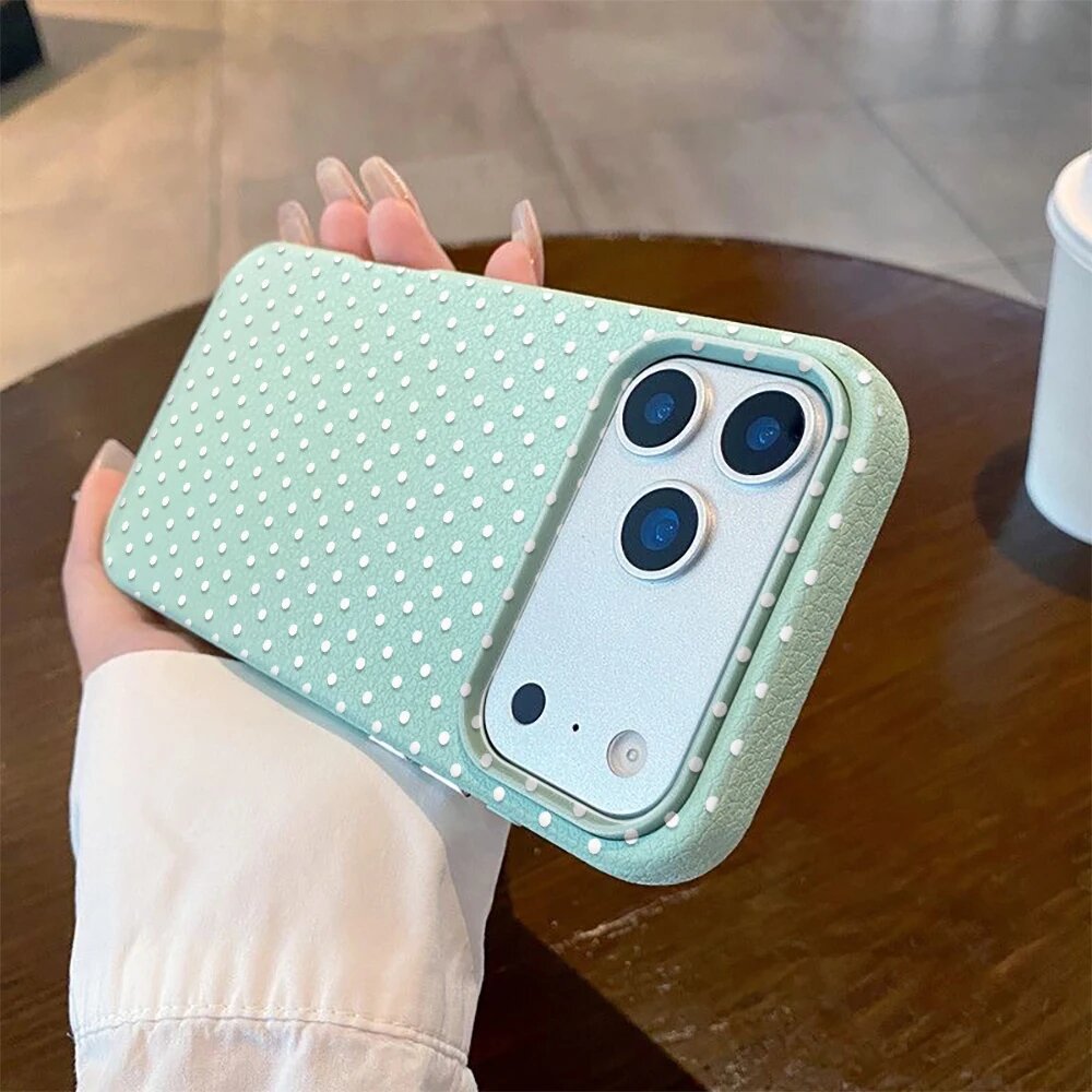 Силиконовый чехол в горошек для iPhone 14 Pro, Green-WQCS481B