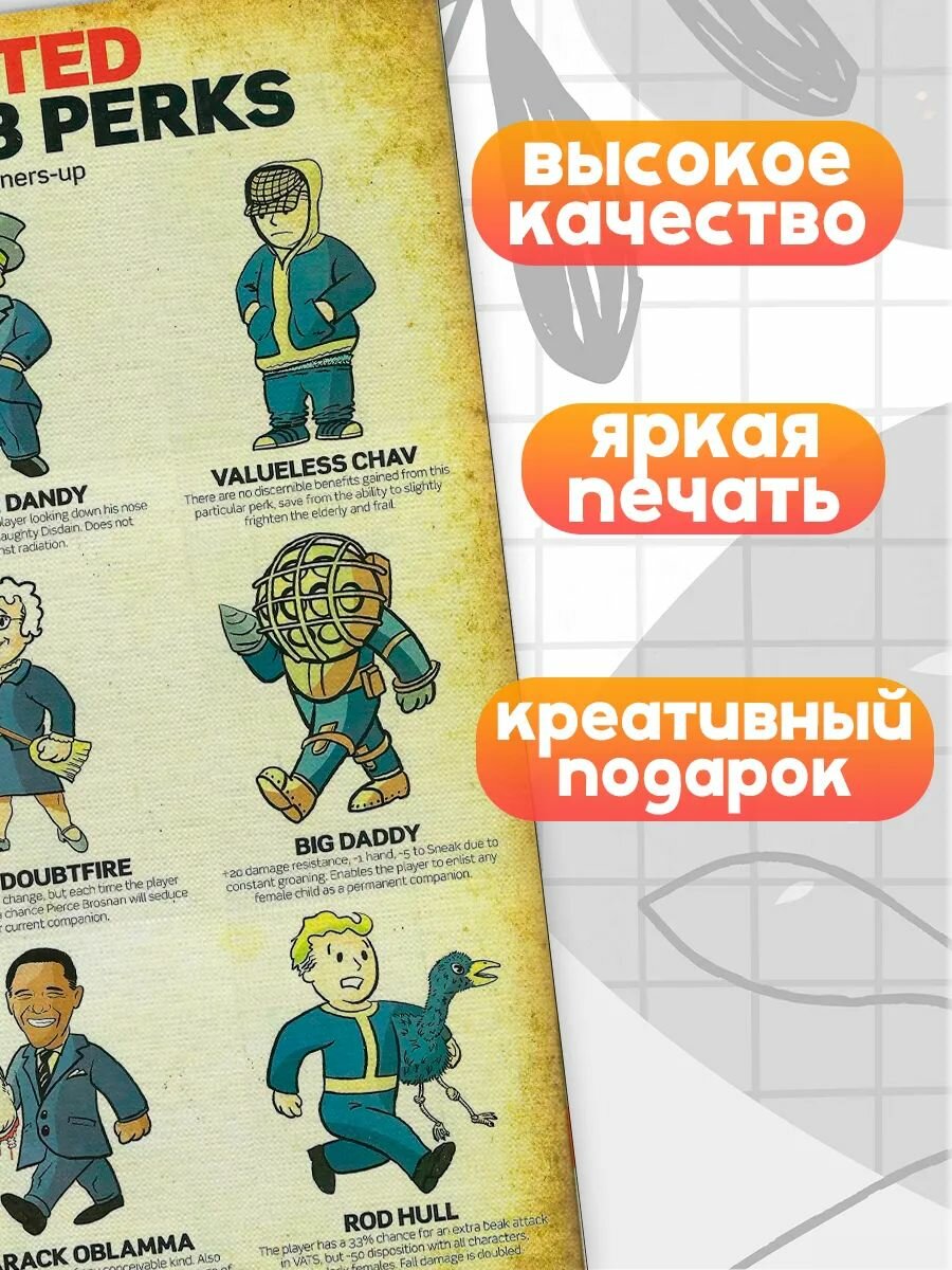 Картина на стену Fallout, на подрамнике, 1шт, 55х38 размер. — фото 1