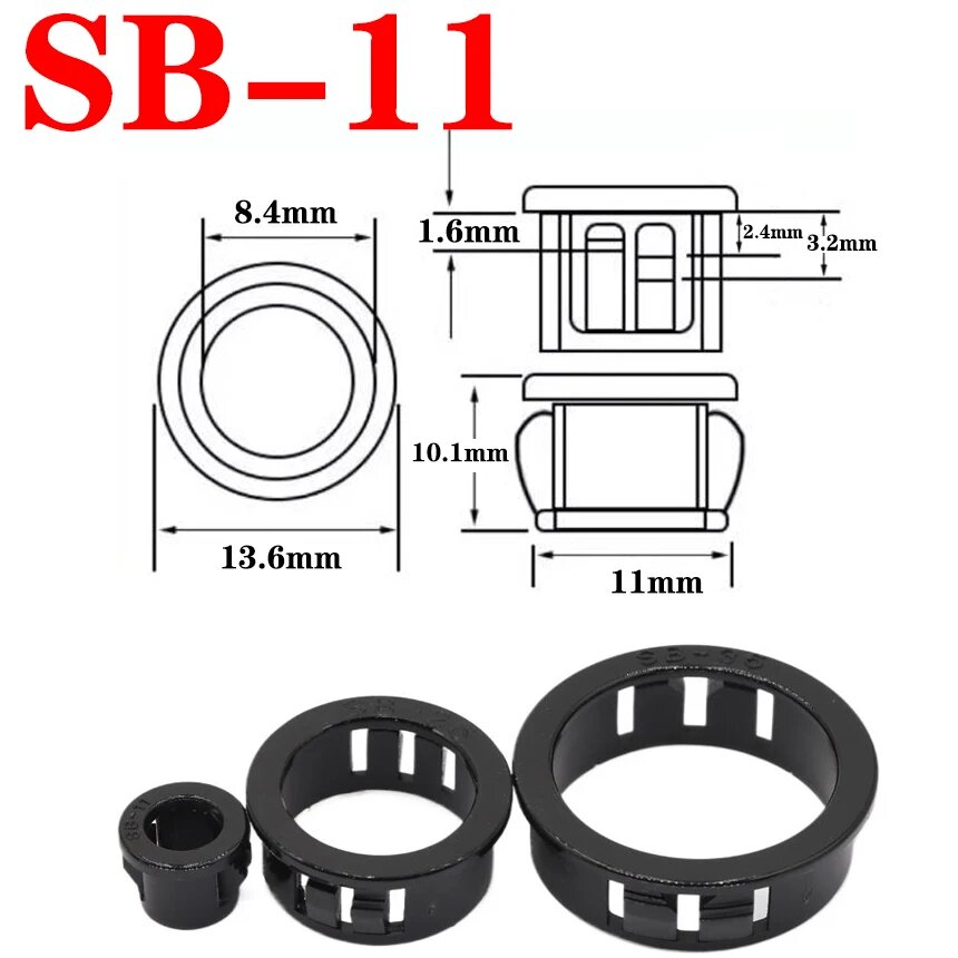 Нейлоновый кабельный ввод SB SK 8-32 мм черный 90Pieces SB-11