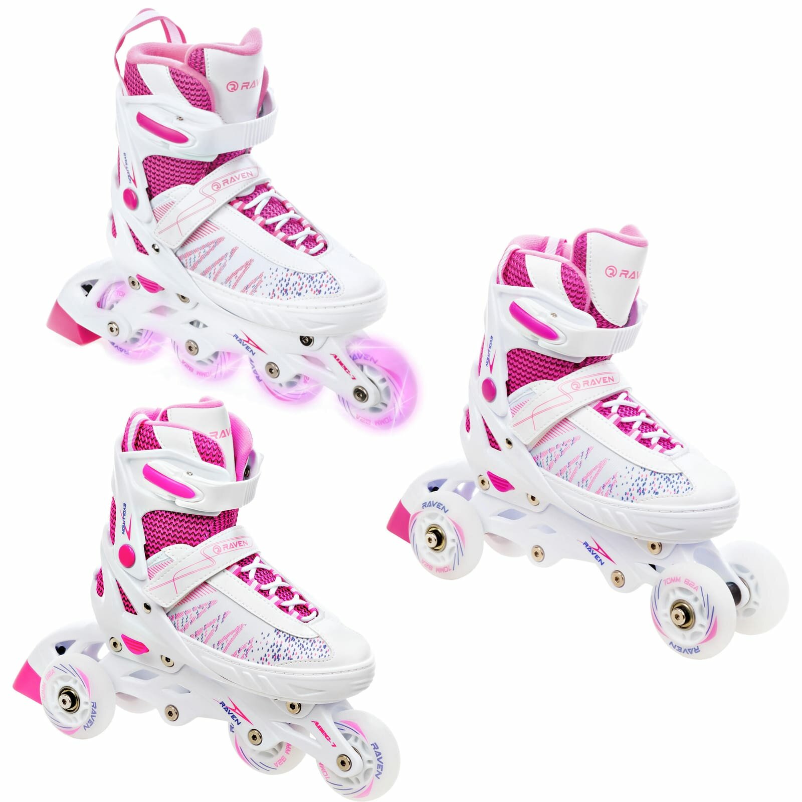 DECATHLON ролики Raven Grace, белый/розовый, размер 31-35