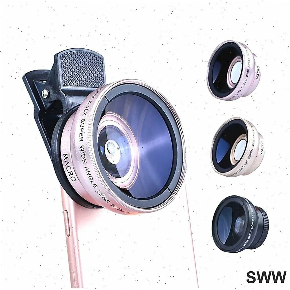 Макролинза для iphone, android, телефона / Объектив для смартфона / Фишай /