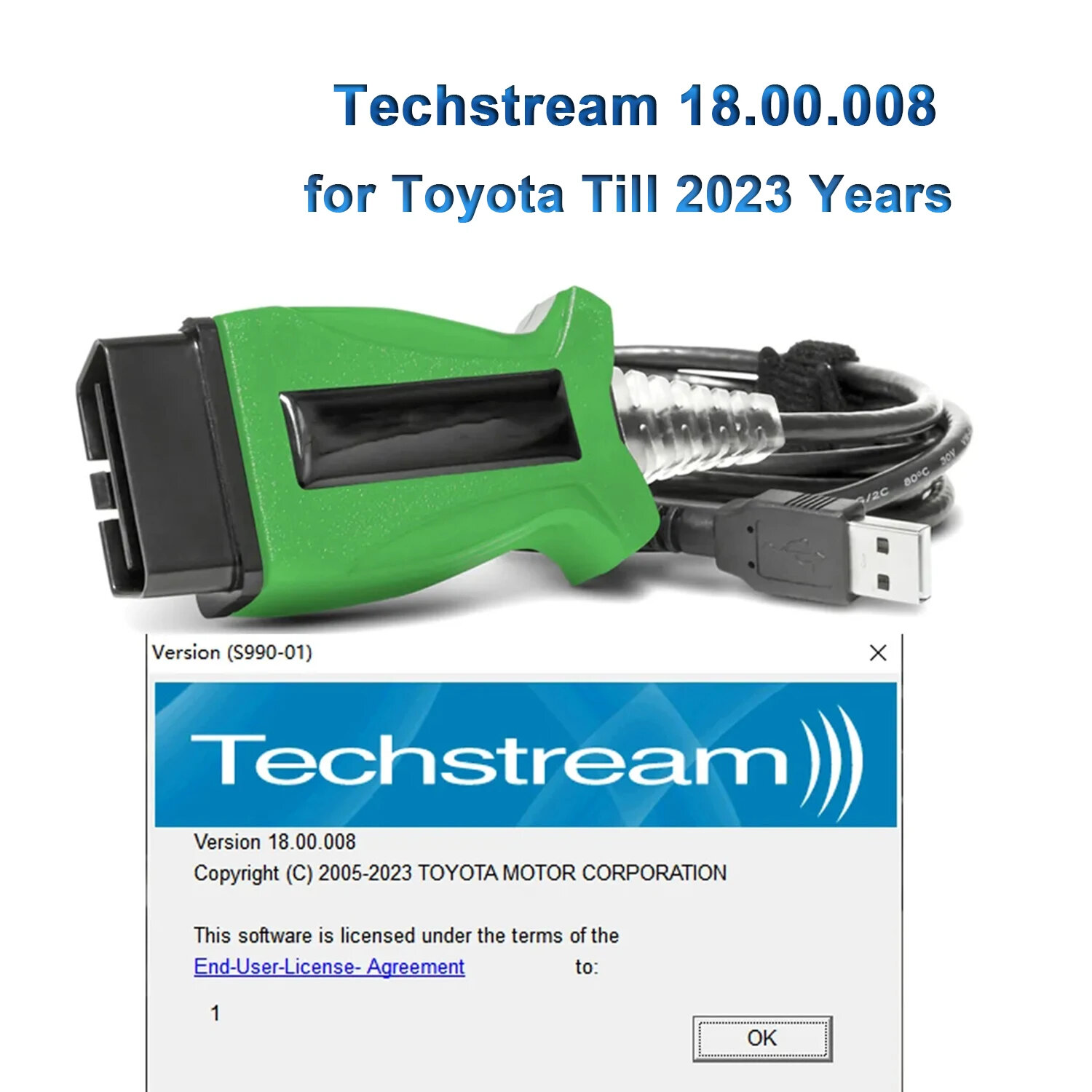 Диагностический кабель MONGOOSE MFC V18.00.008 Techstream для Toyota (TOYOTA2, J2534 Passthru, DLC3 OBDII) — поддержка до февраля 2022