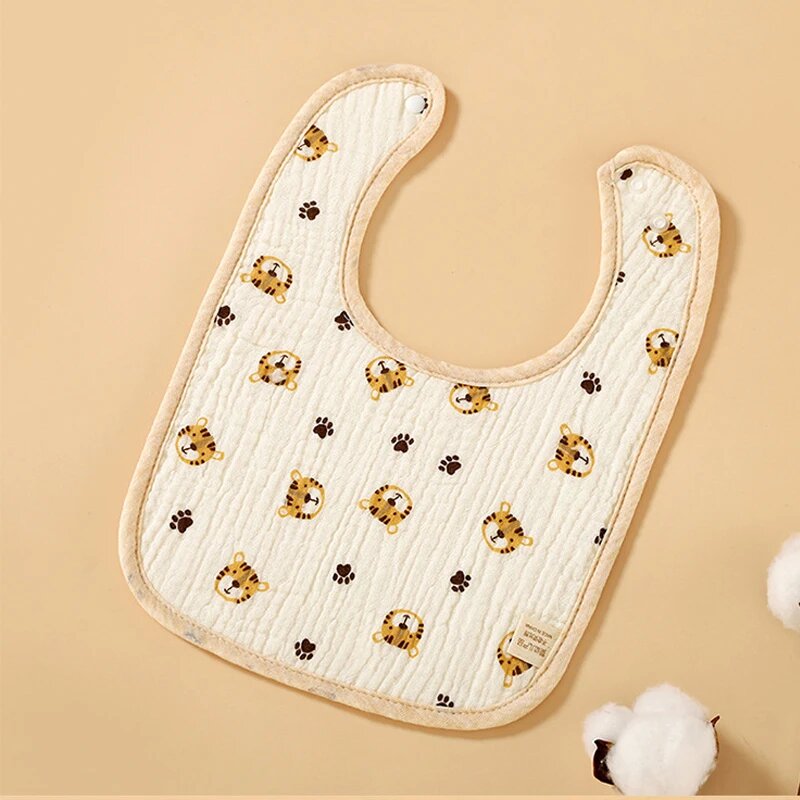 Детский нагрудник хлопковый U-образный с тигром, цвет Bibs