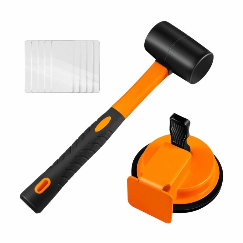 (1 компл.) Инструмент для укладки паркетной доски, резиновый молоток, присоска + молоток + 5 насадок