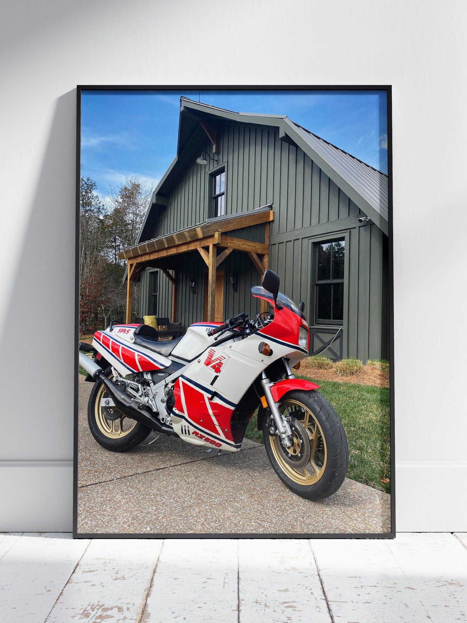 Плакат на стену для интерьера Техника и транспорт (Ямаха RZ500 - Yamaha RZ500) - Постер по транспорту формата A4 (21x30 см)