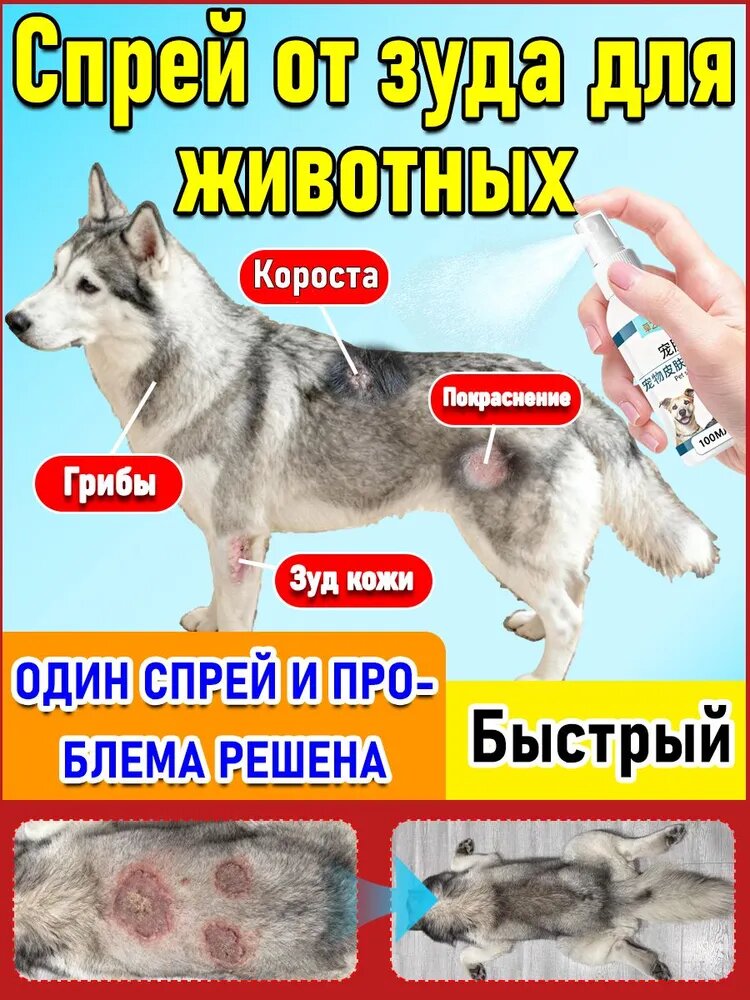 Прей от зуда и шелушения собак и кошек 100ml