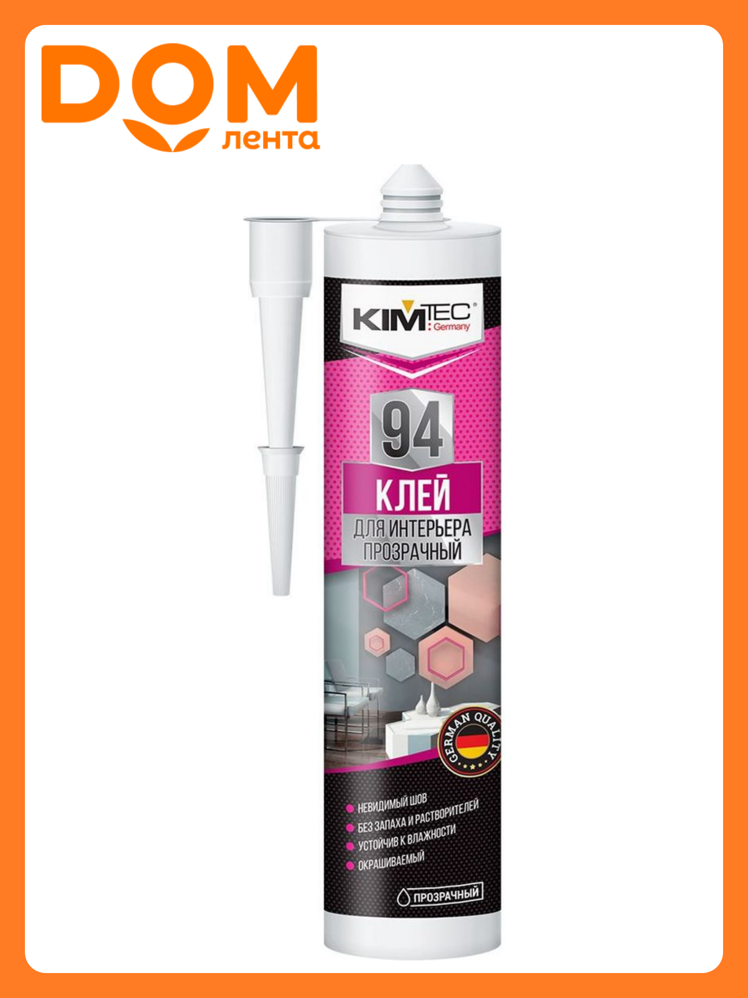 Монтажный клей KIM TEC 94 для интерьера прозрачный 280 мл
