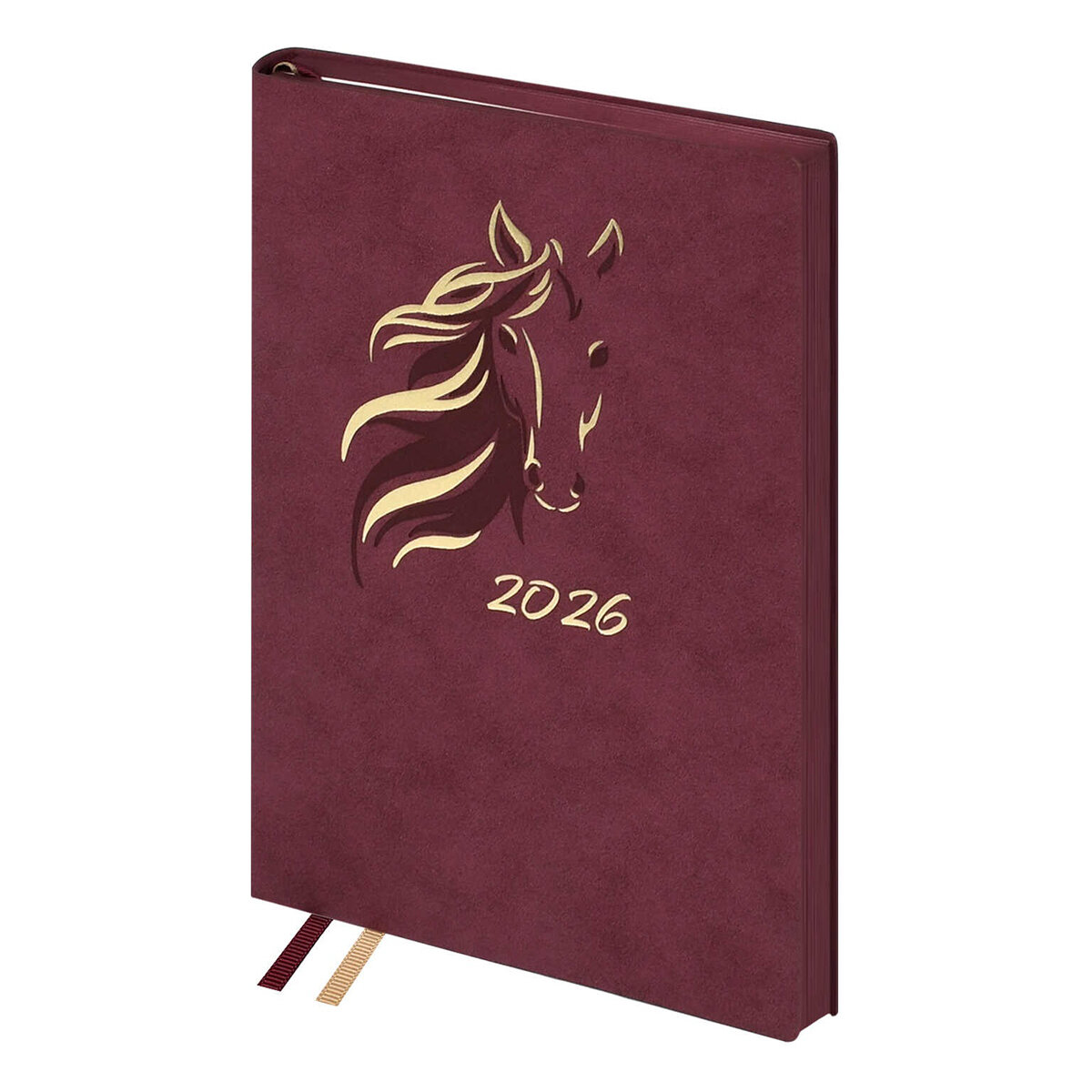 Ежедневник Escalada 70267 A5 2026 бордовый с фольгой и цитатами Дональды Трампа