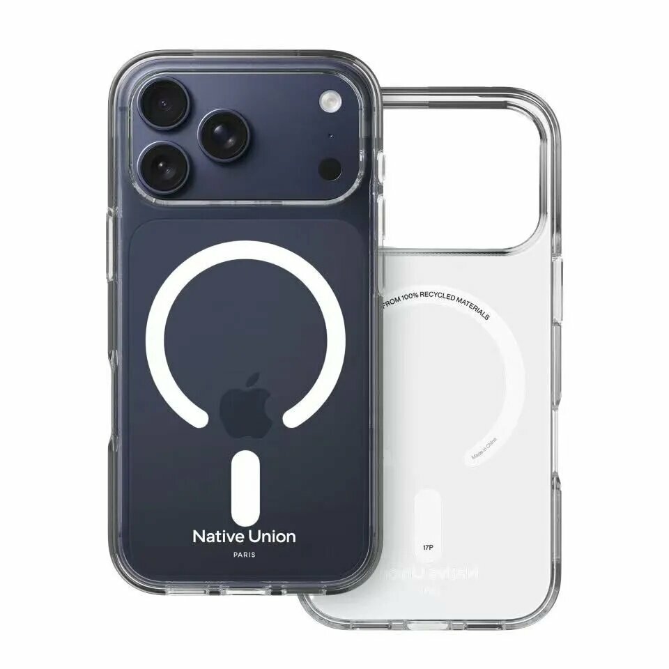 Силиконовый прозрачный чехол Native Union для iPhone 17 Pro, совместимый с MagSafe