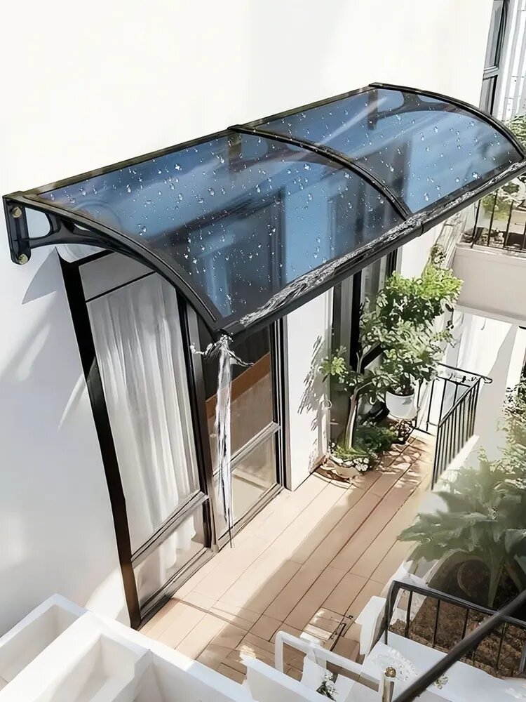 Навес на крыльце, навес над входной, Поликарбонат, защита от УФ-излучения, дождя и снега, для веранды, патио, террасы