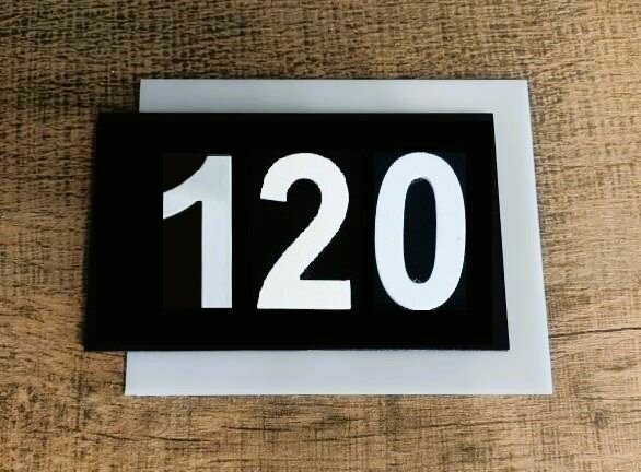 Цифры на дверь, табличка с номером черная 120