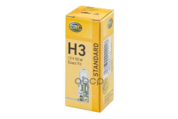 Лампа! (H3) 55W 12V PK22S галогенная HELLA арт. 8GH002090131