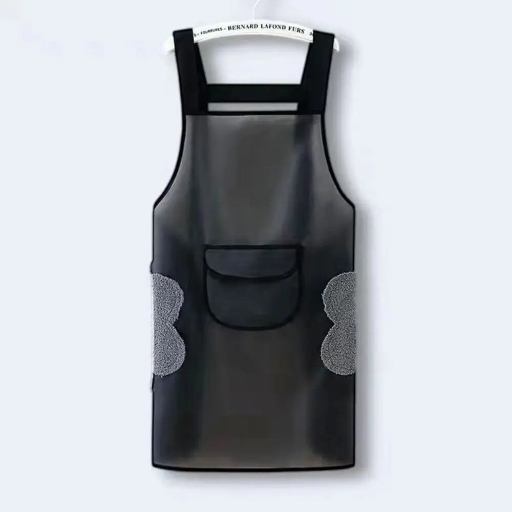 Прозрачный черный ПВХ фартук 75cm-with hand towel
