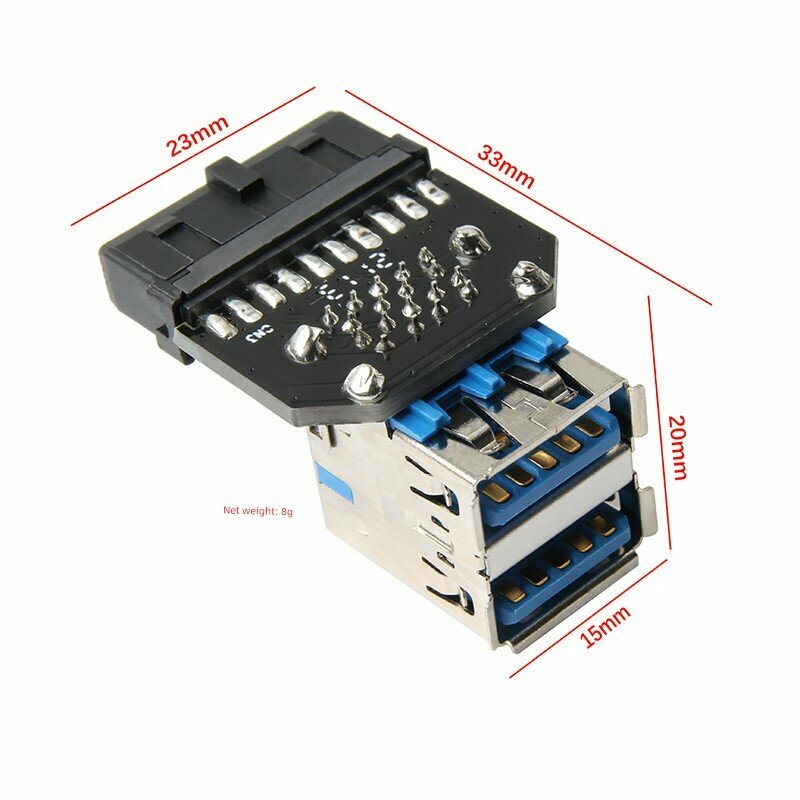 Материнская плата компьютера 19-контактный разъем «папа» на USB3.0 «мама» с открытым корпусом, встроенная розетка