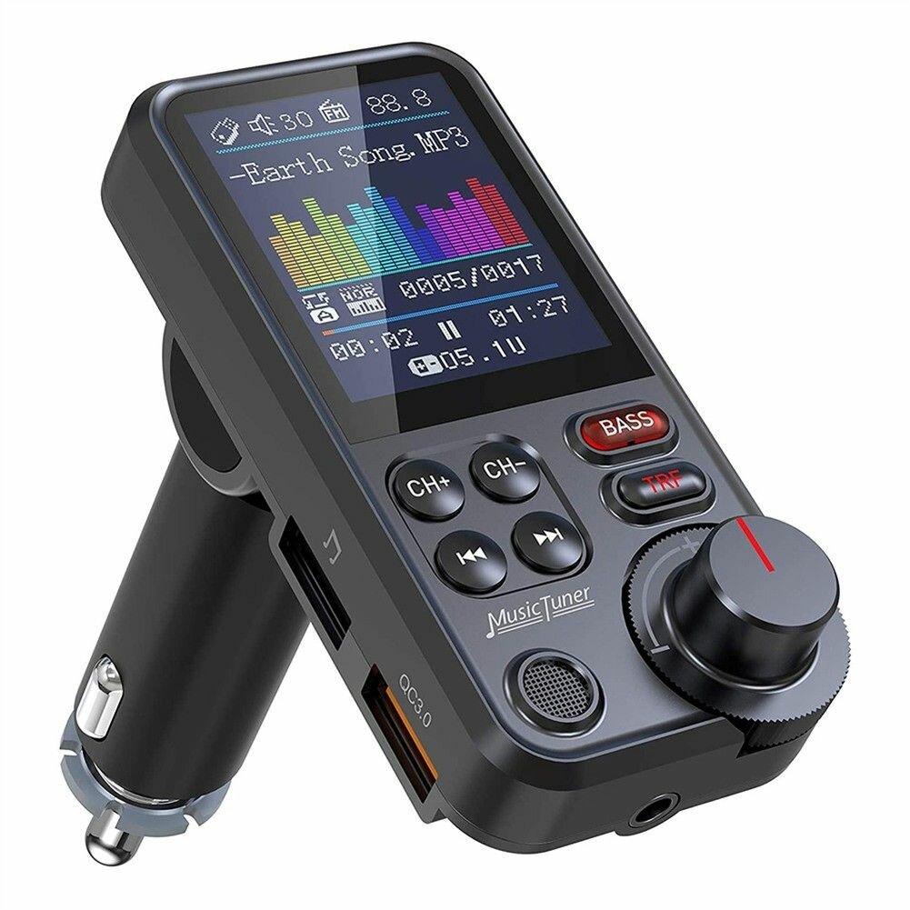 Автомобильный FM-передатчик BT93 с цветным TFT-дисплеем, MP3-эквалайзер, QC3.0 зарядкой и громкой связью в авто