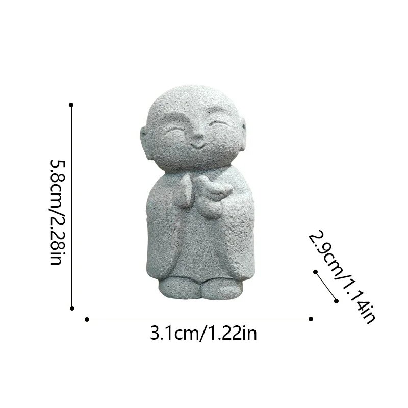 Серый Будда из смолы, 5.8x3.1x2.9 см, Цвет: 02