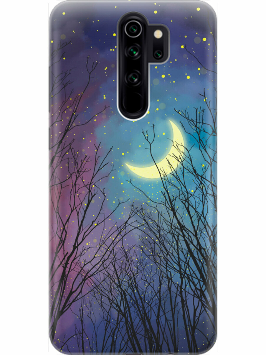 Накладка Transparent для Xiaomi Redmi Note 8 Pro с принтом "Месяц в ветвях"