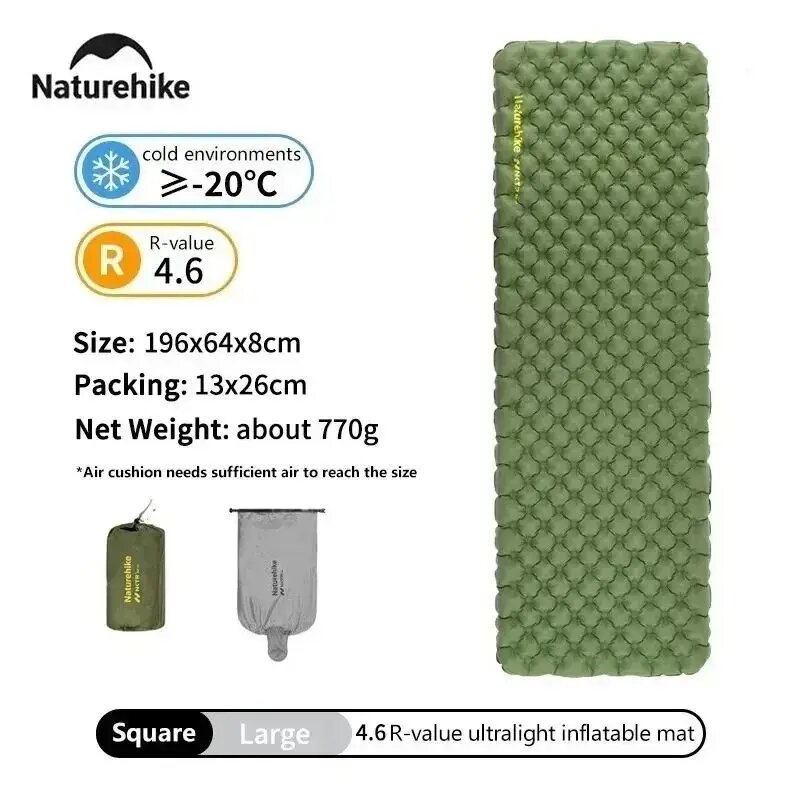 Naturehike Надувной коврик R-4.6 196x64см