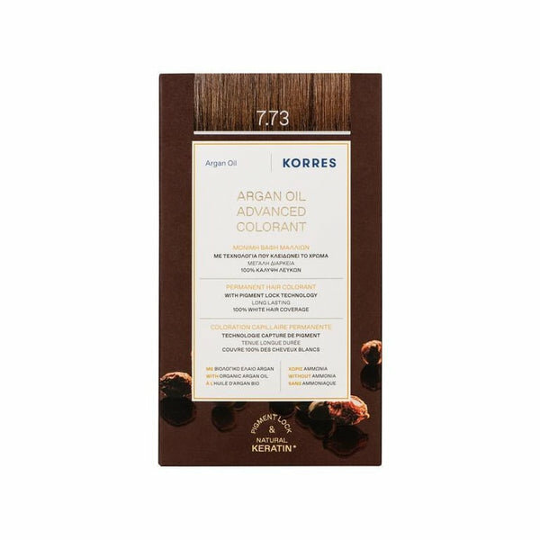 Краска для волос Korres Argan Oil, оттенок 7.73 Golden Mocha, 50 мл