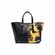 Сумка Versace Jeans Couture, фактура тиснение, черный/золотой