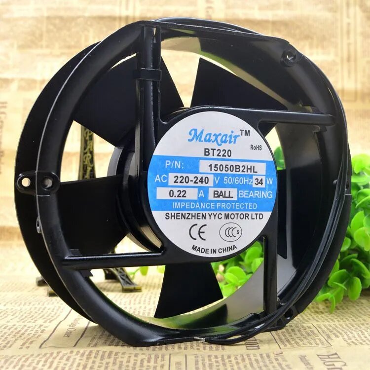Вентилятор промышленный Maxair BT220 BT15050B2HL 220-240V 34W 0.22A осевой шариковый — фото 1