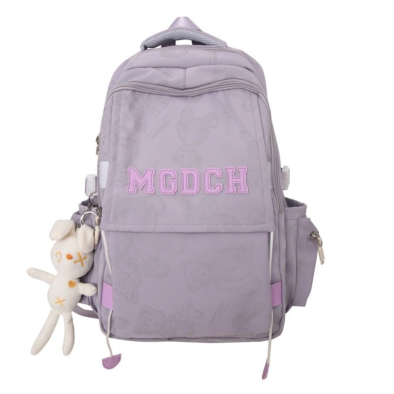 Рюкзак Bear Backpack, для школьников, фиолетовый, прочный, большой