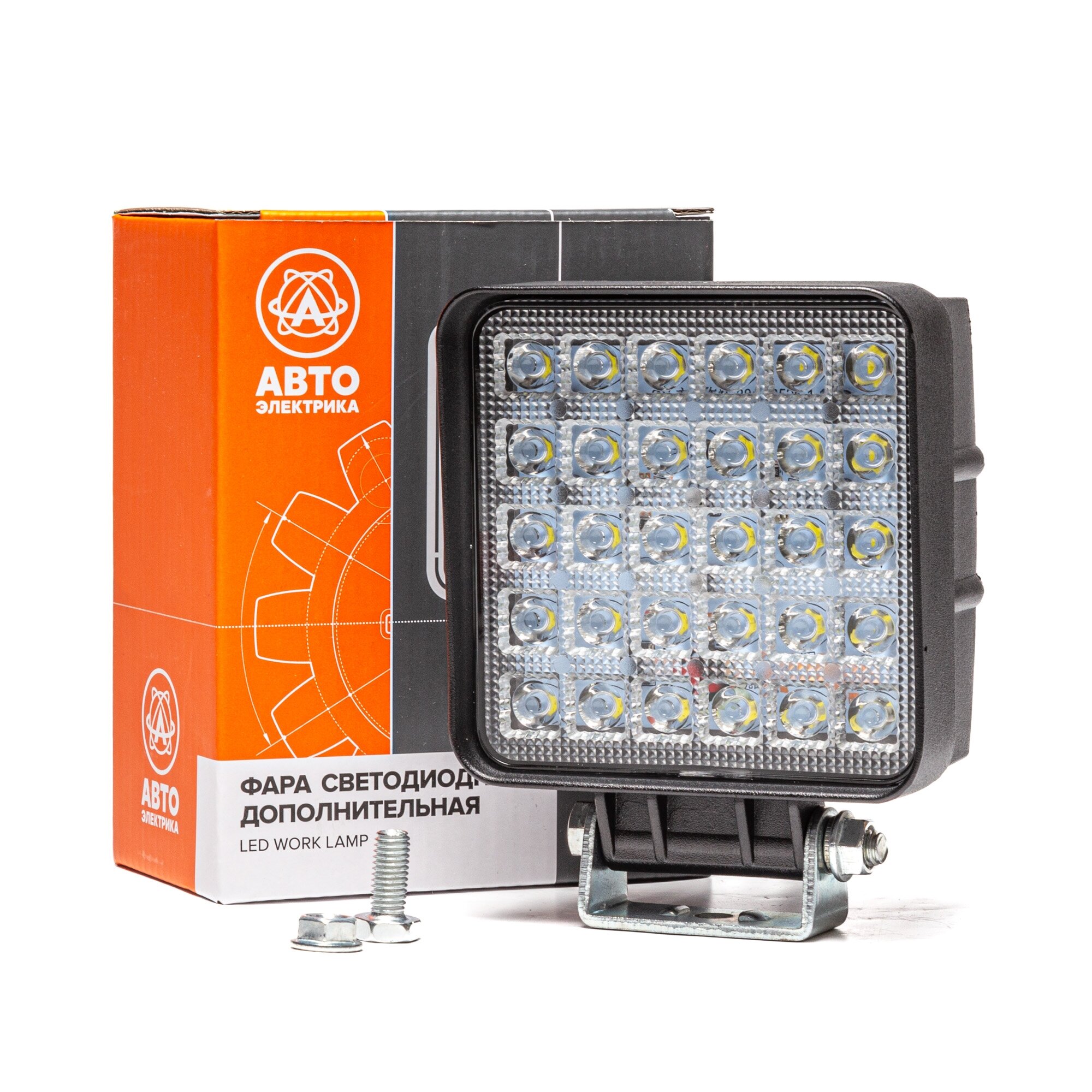 Фара светодиодная дополнительная, 12/24В, 30LED, квадратная, арт. AE90S30LED65HC АвтоЭлектрика