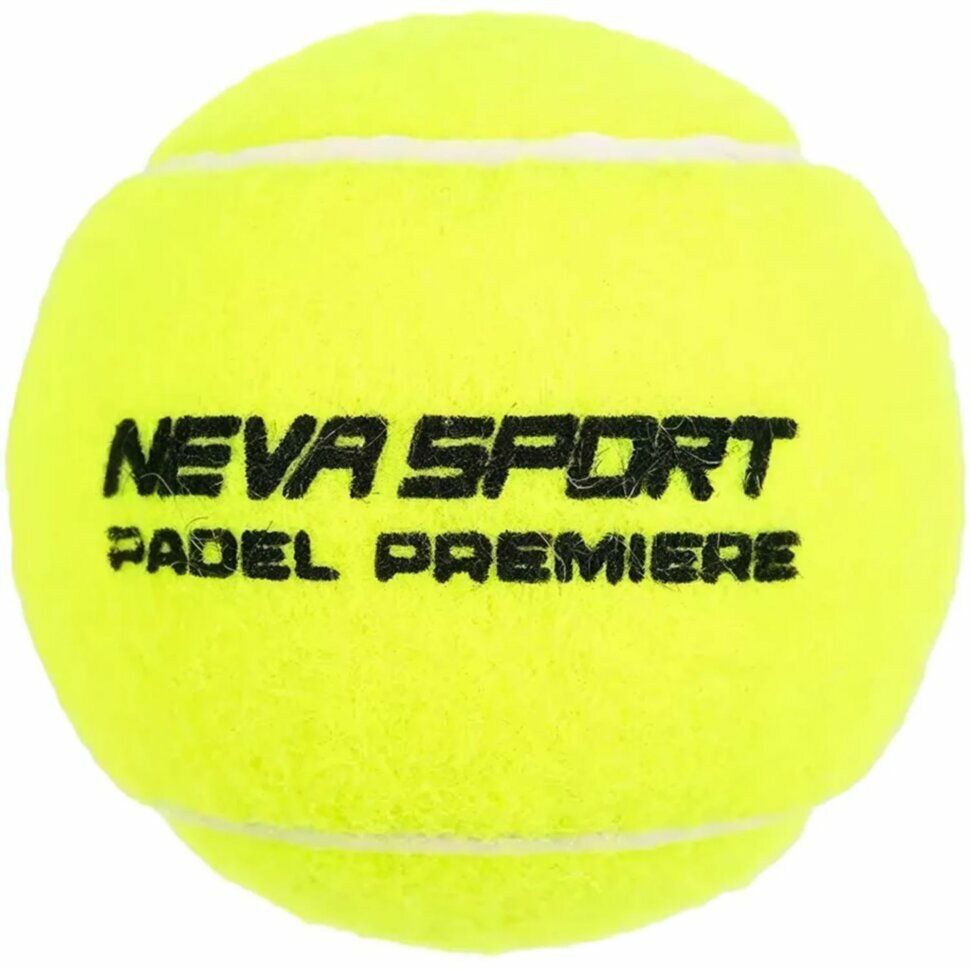 Мяч для падела NS Padel Premier, уп.3 шт, сукно, нат. резина, желтый, 502101, 2498464