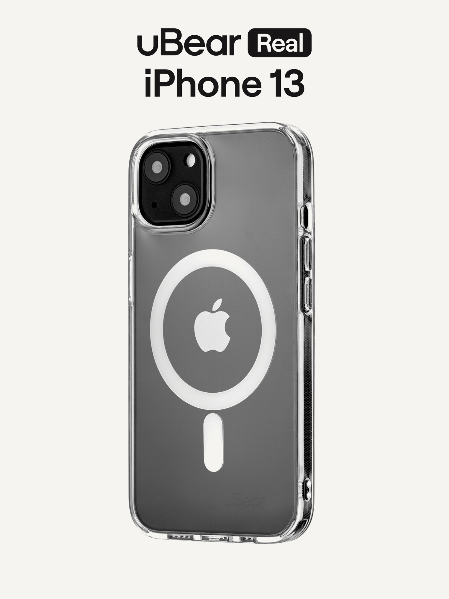 Чехол uBear Real Mag Case для iPhone 13, PC+TPU, магнитный, прозрачный