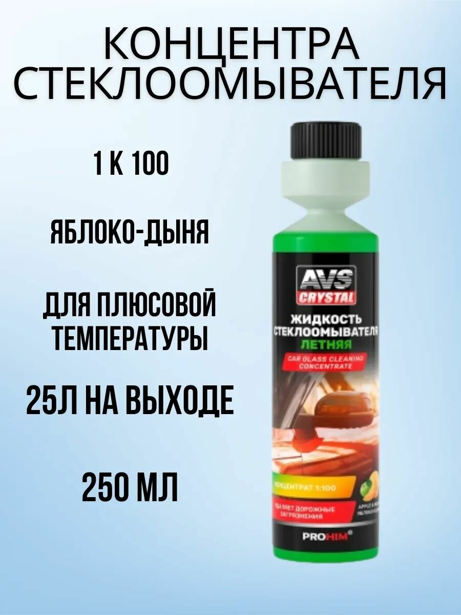 Очиститель стекол AVS Crystal AVK-840 концентрат Яблоко-дыня 250мл