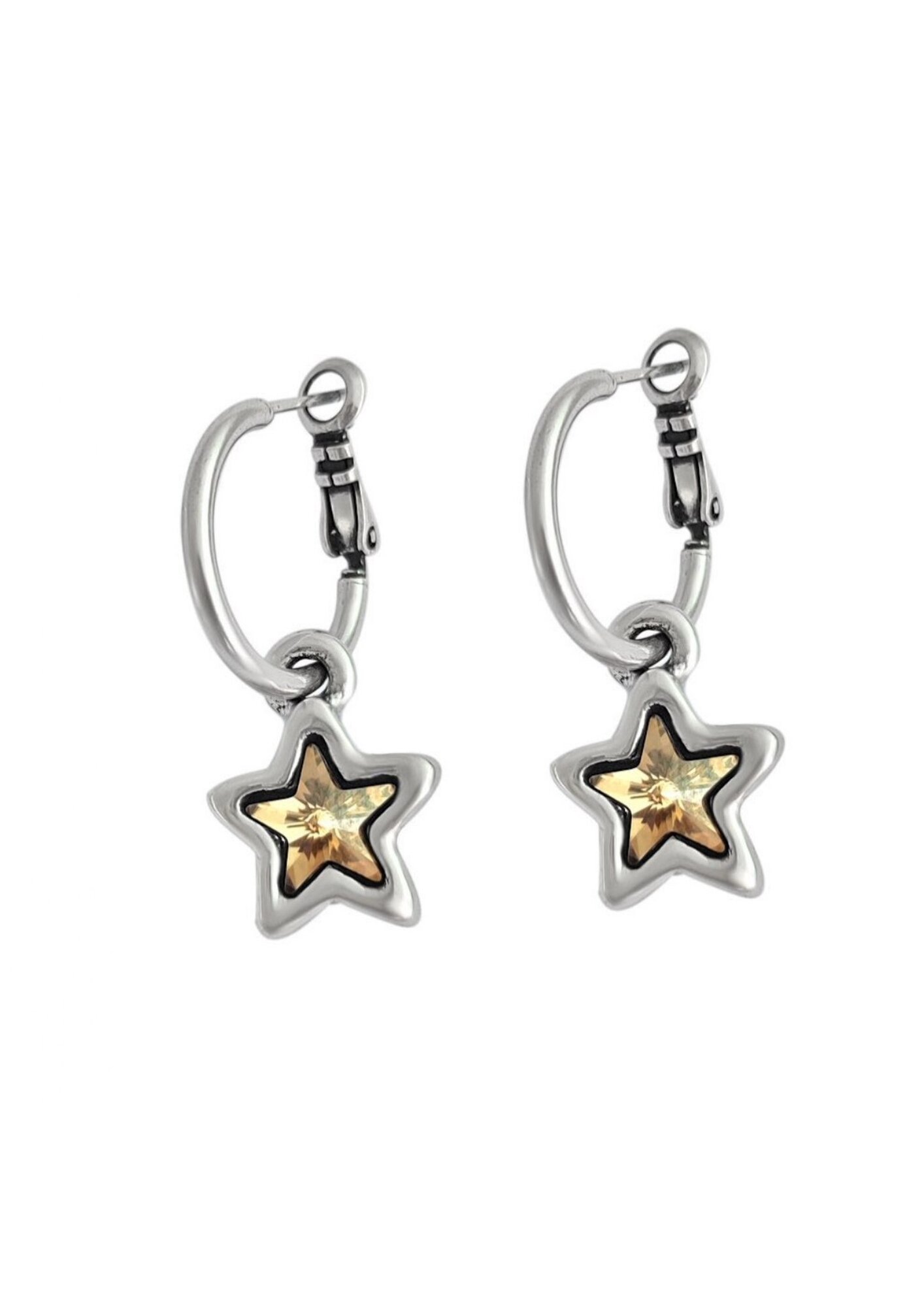 Серьги конго, кристаллы Swarovski