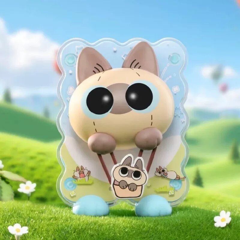 Аутентичная фигурка сиамской кошки Little Bean Mud в слепой коробке: магнит на холодильник, трендовая игрушка, подарок,