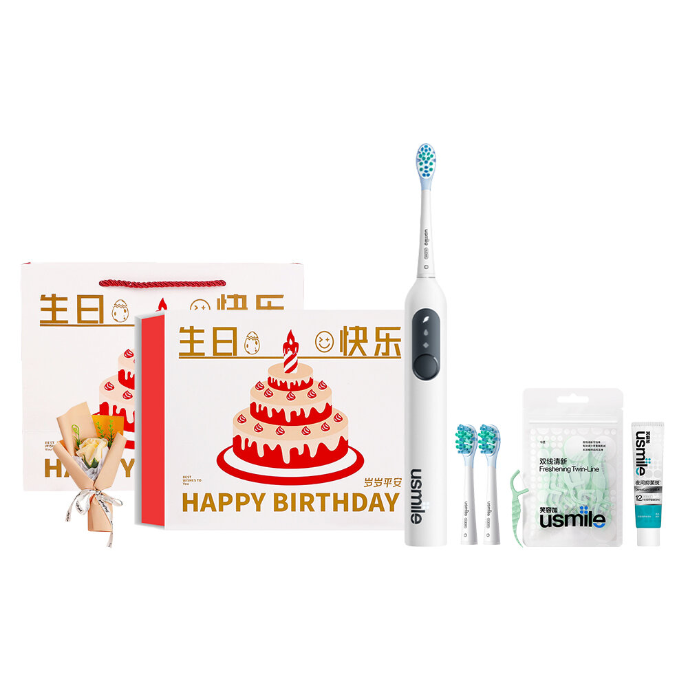 Электрическая зубная щетка унисекс Usmile 13381133, P10 Kunlun White (Toothpaste+Toothbrush+Birthday Bouquet Happiness Box)