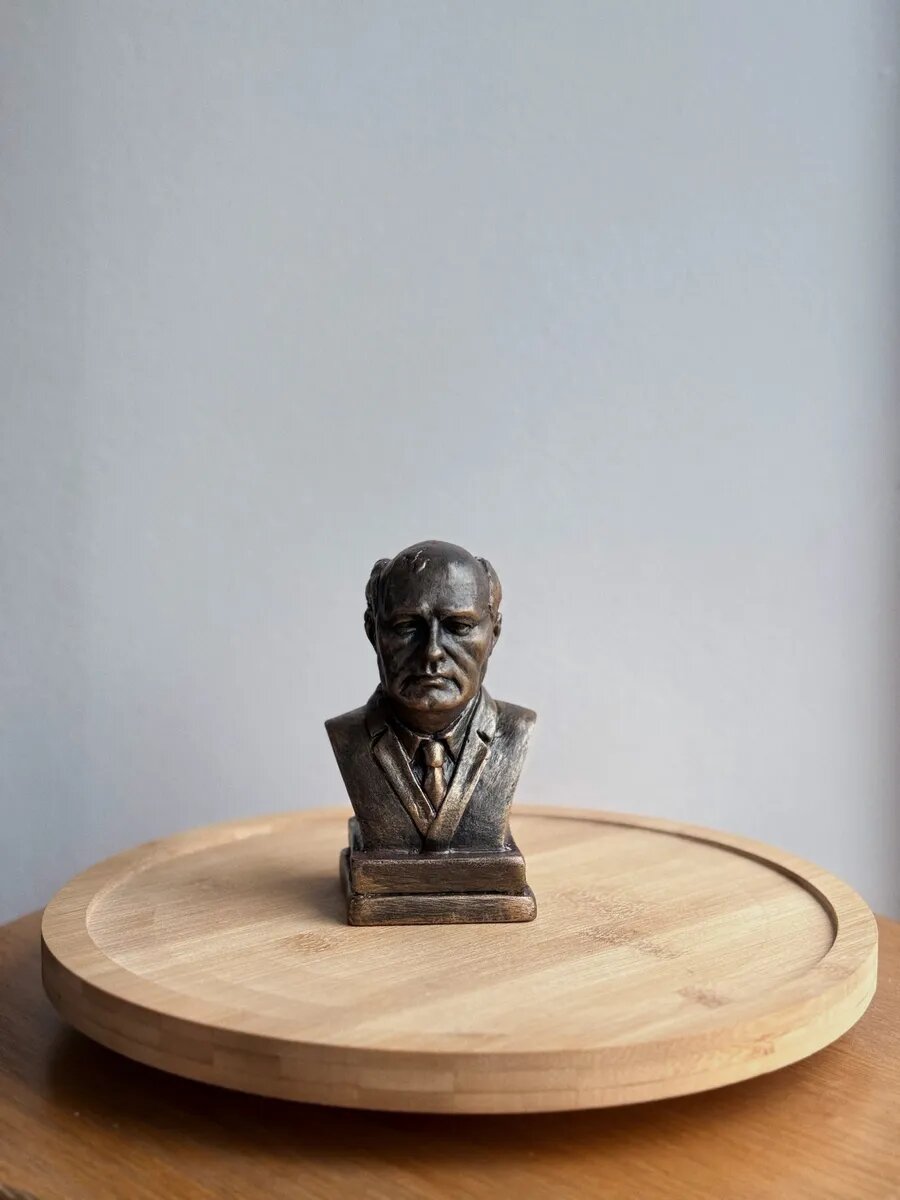Статуэтка Бюст Горбачева, 12 см, из гипса, ручная работа, в цвете — фото 1