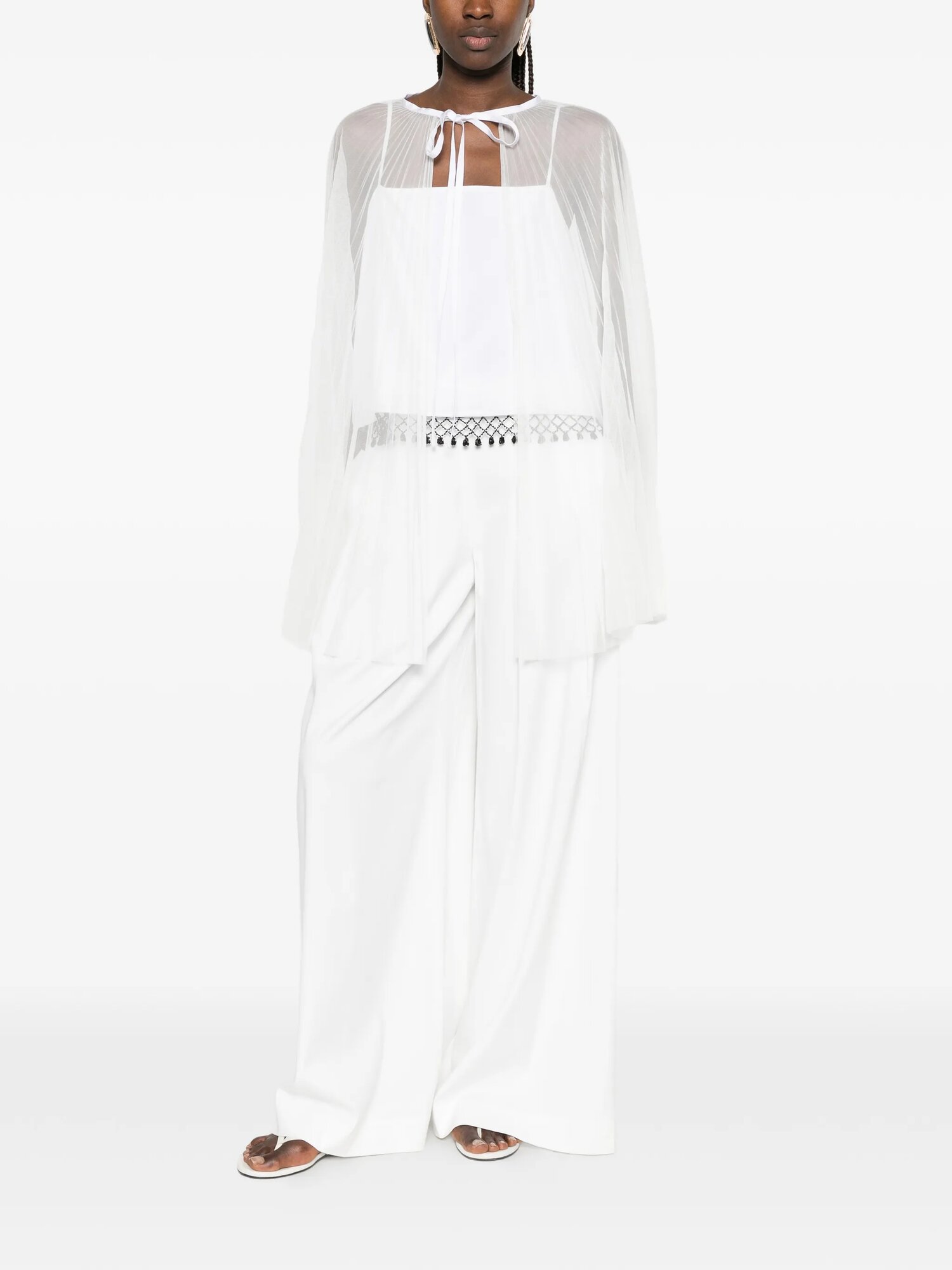 Накидка FABIANA FILIPPI Pleated cape, размер OneSize, белый — фото 1
