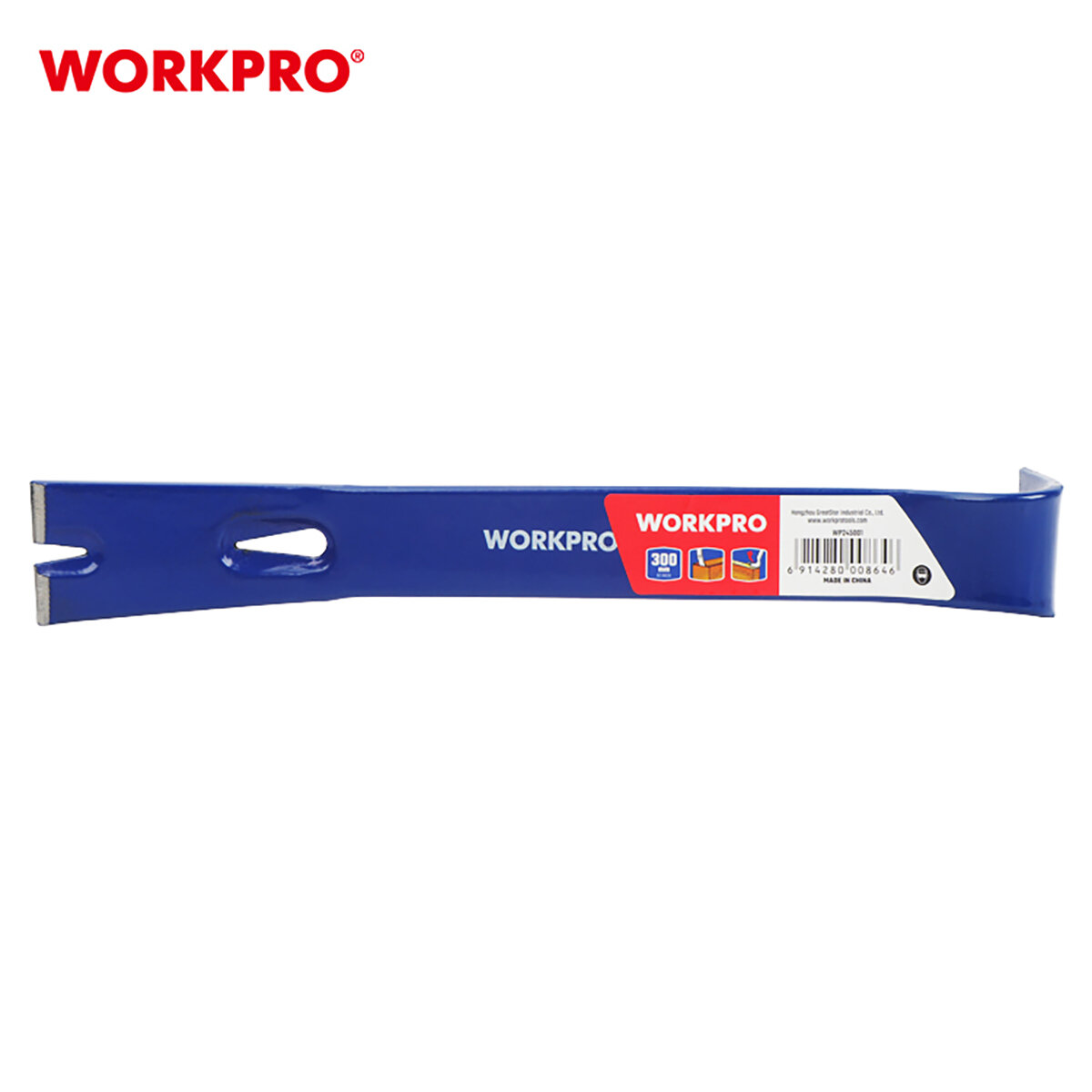 Лом-гвоздодер Workpro, плоскопрофильный, 450 мм — фото 1