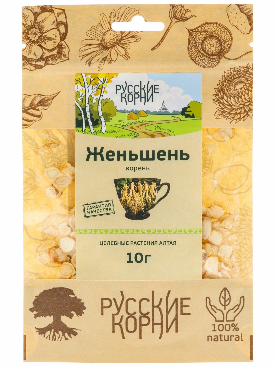 Русские Корни, Женьшень корень (бежевый) 10 гр.