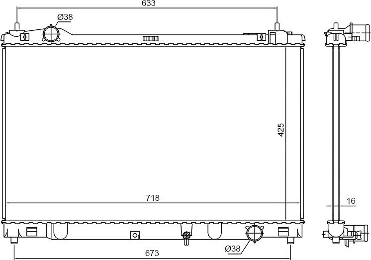 Радиатор SAT TY0024 Toyota Crown 12-18 / Lexus GS 11-20