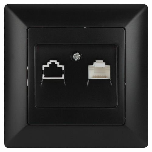 Розетка компьютерная 1-м СП Solo 4-303-05 RJ45 антрацит Intro Б0043386