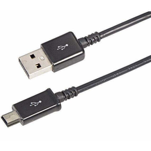 USB кабель miniUSB Rexant 18-4402 длинный штекер 1 м черный (1 штука)